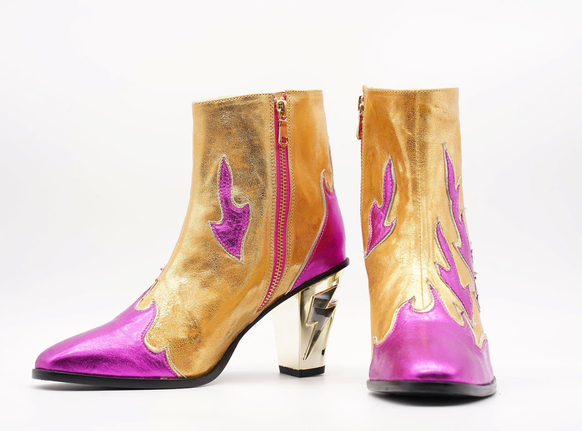 FLAME LIGHTNING HEEL BOOT - MADE TO ORDER – Modern Vice
