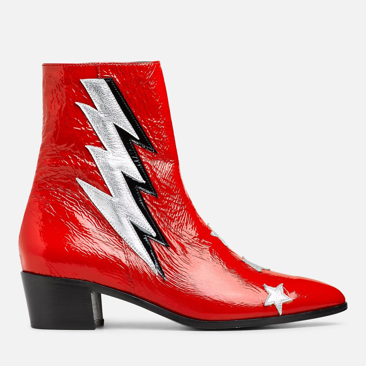 RED PATENT BOLT BOOTIE – Modern Vice
