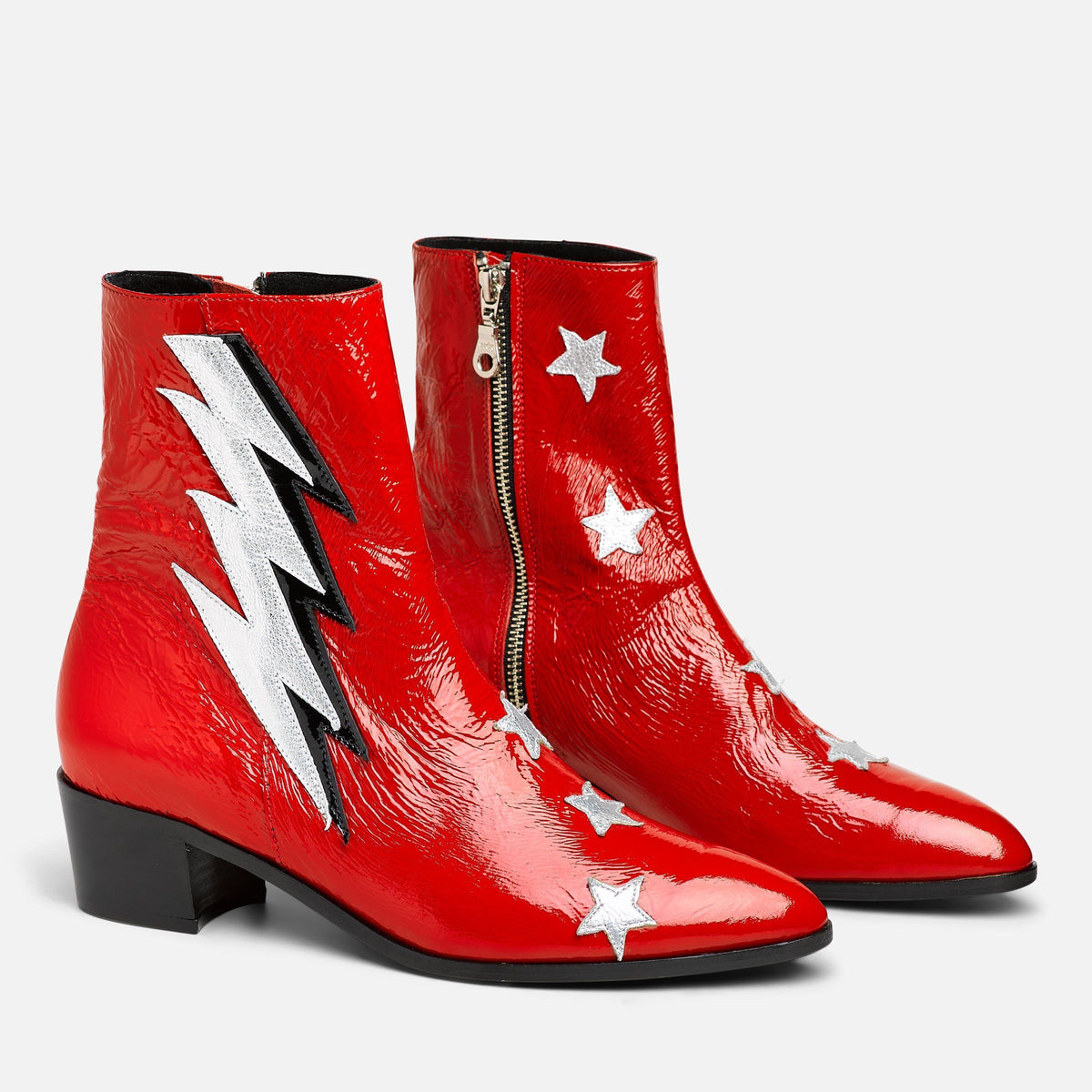 RED PATENT BOLT BOOTIE – Modern Vice