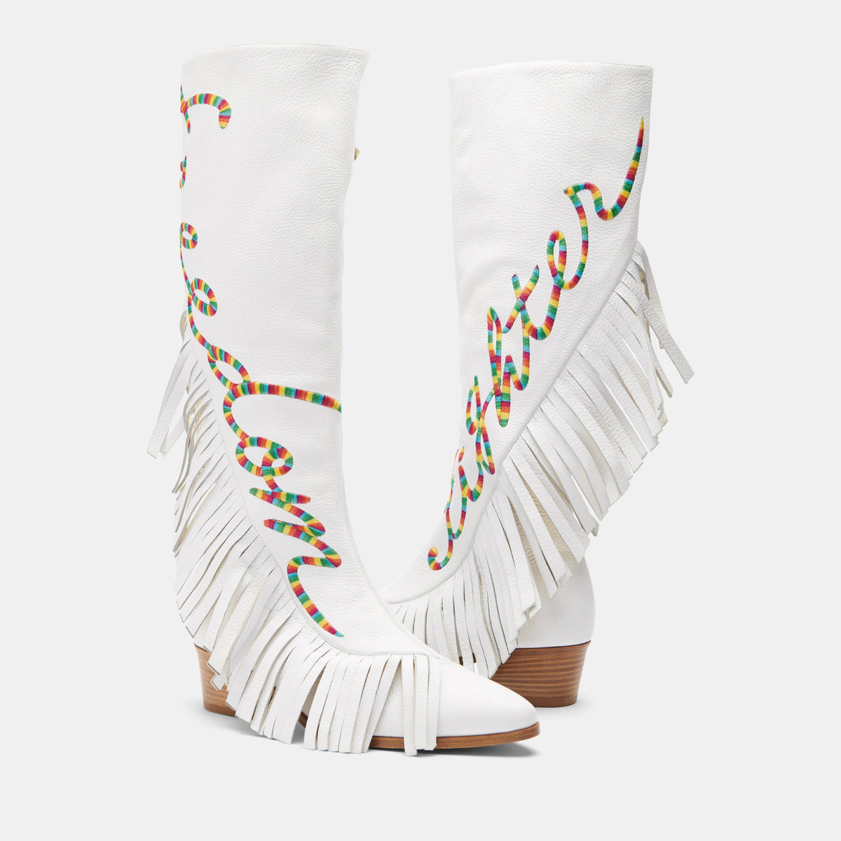FREEDOM FIGHTER FRINGE BOOT - WHITE - MADE TO ORDER – Modern Vice