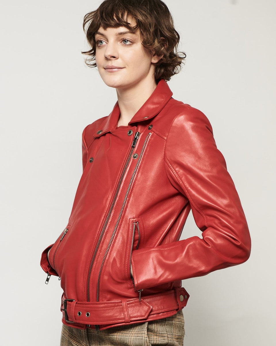 MODERN VICE DOUBLE ZIP MOTO JACKET in CANDY RED – Modern Vice