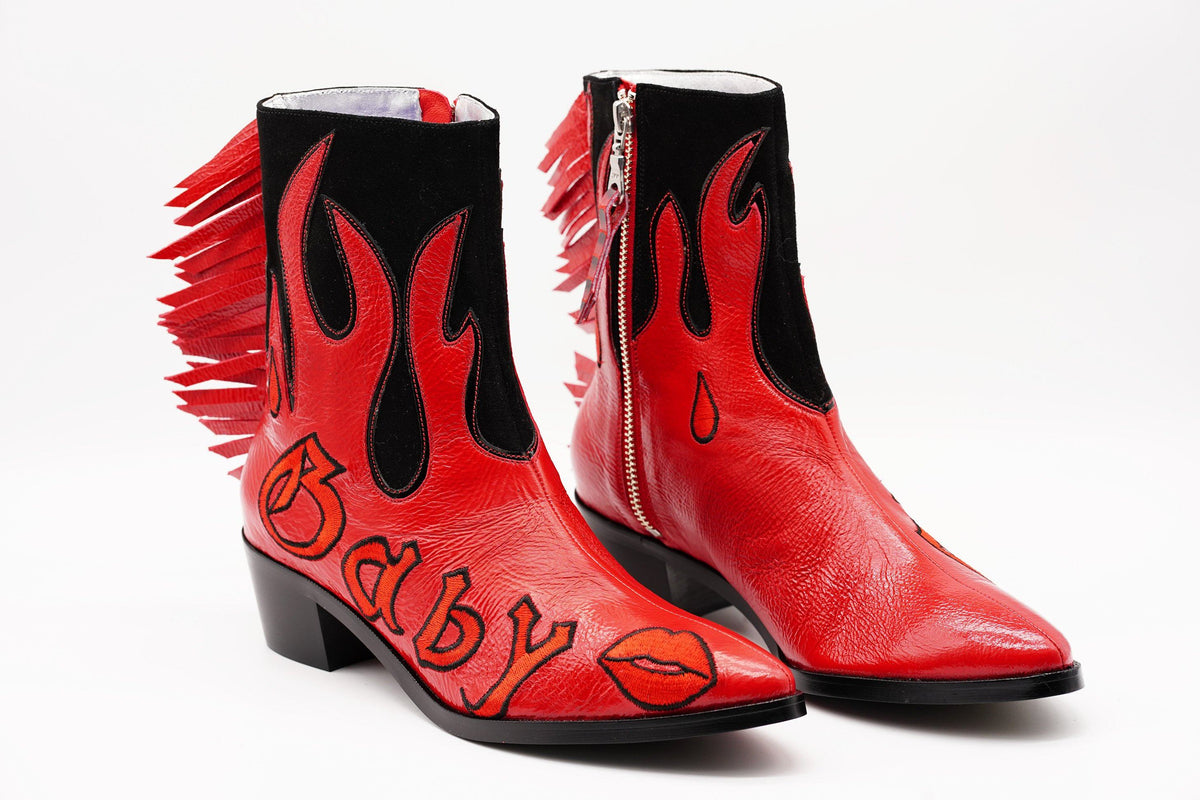 KISS BOOT WITH FRINGE - MADE TO ORDER – Modern Vice